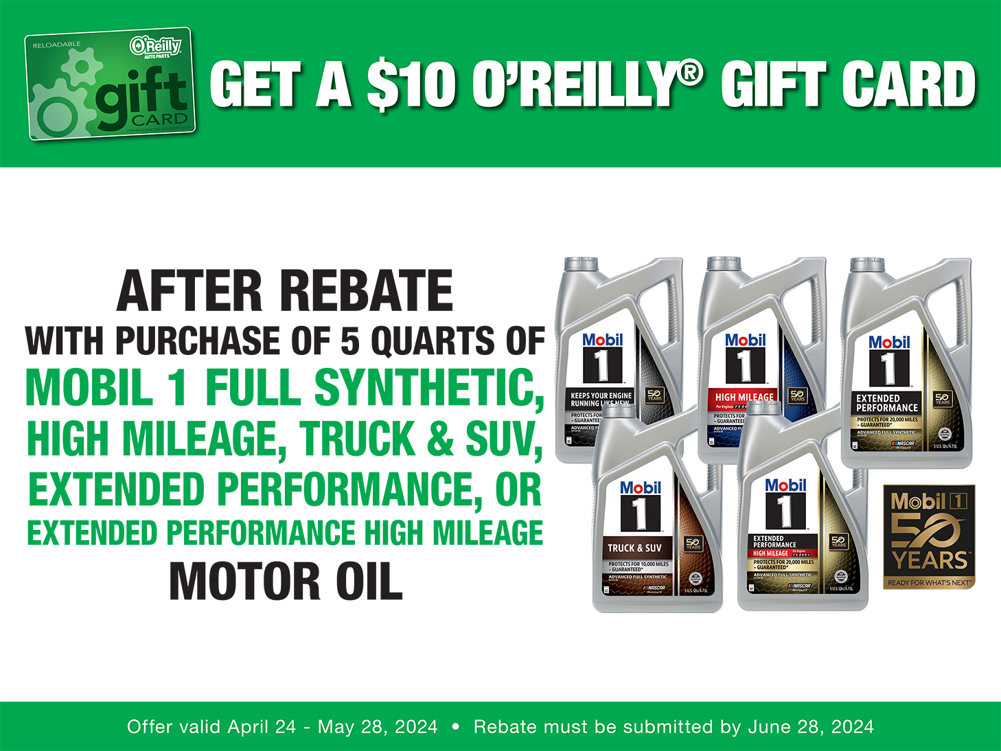 O'Reilly Auto Parts Rebate