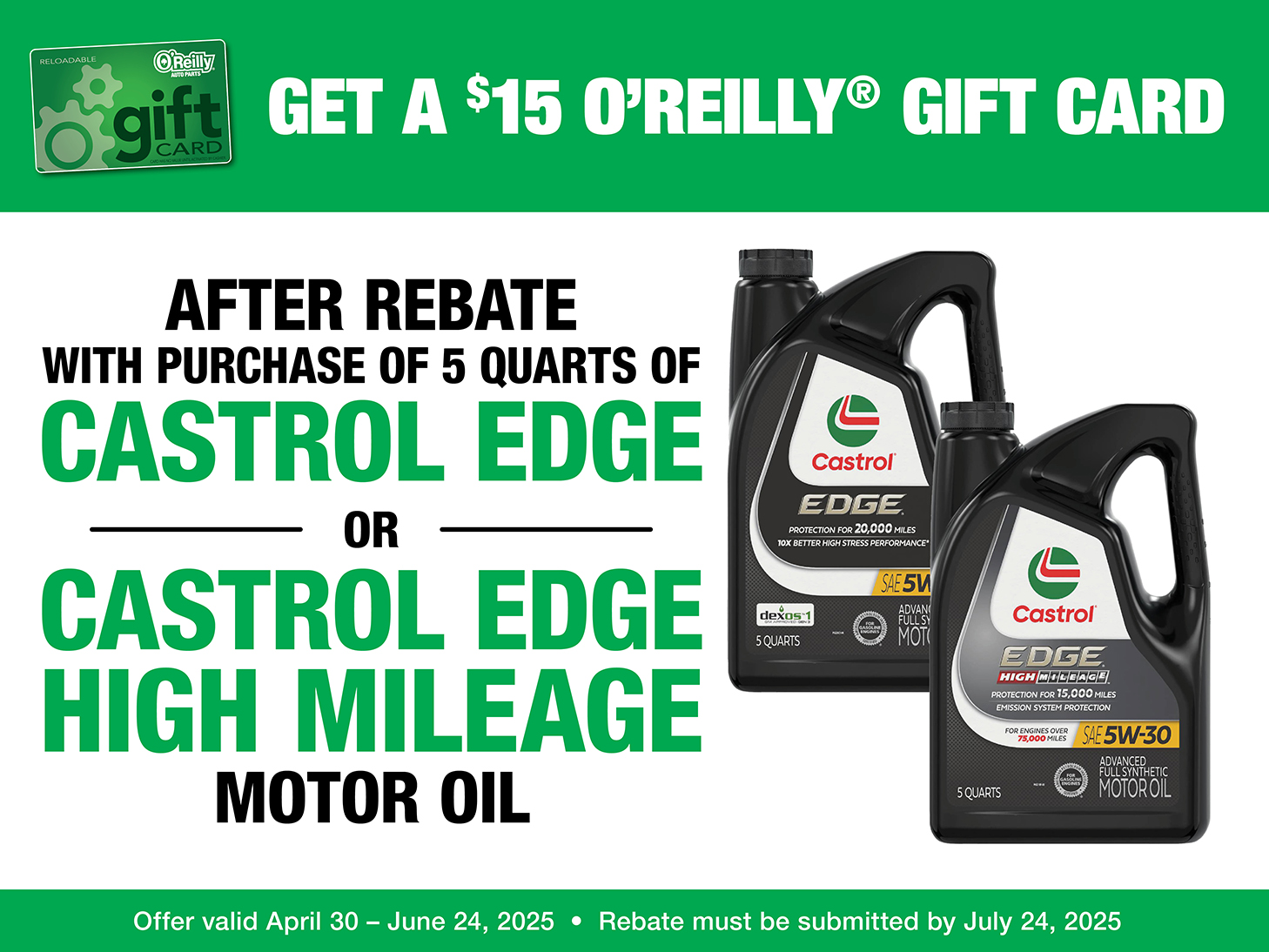 O'Reilly Auto Parts Rebate